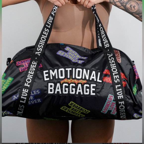 Alf | Bags | Alf Emotion Baggage Multi Logos Printed Strap Duffle Nwt ...